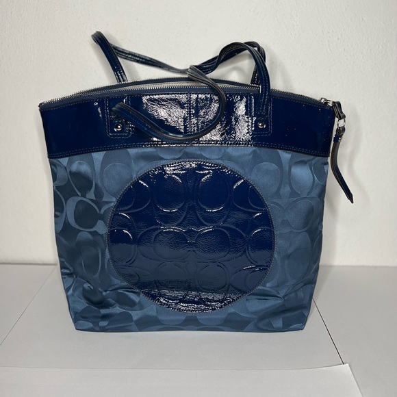 Coach | Bags | Coach Laura Tote Xl Navy Blue | Poshmark